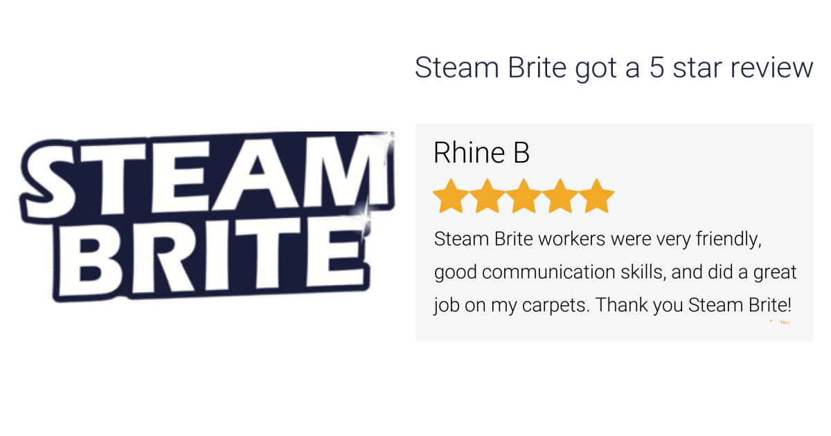 Rhine B gave Steam Brite a 5 star review on SoTellUs