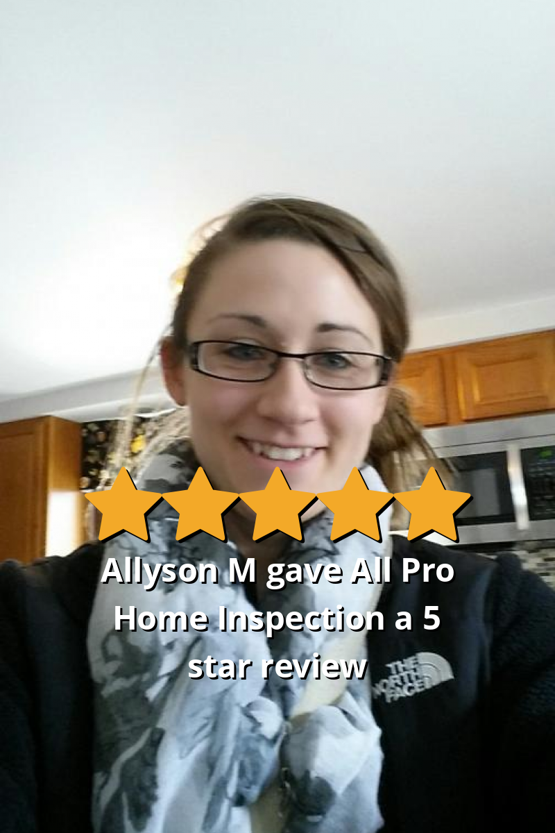 Allyson M gave All Pro Home Inspection a 5 star review on SoTellUs