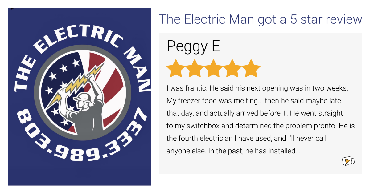 Peggy E gave The Electric Man a 5 star review on SoTellUs