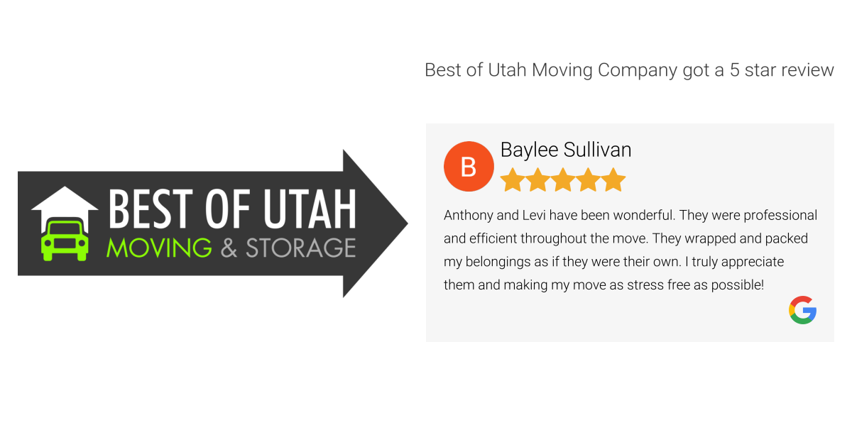 Baylee Sullivan gave Best of Utah Moving Company a 5 star review on ...