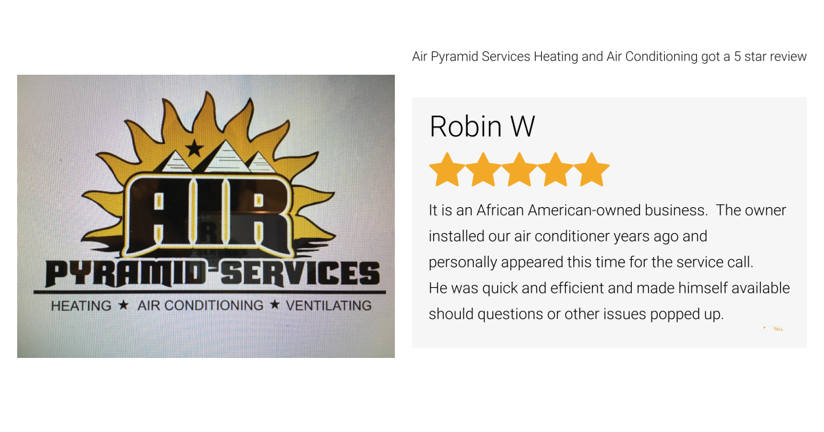 Robin W gave Air Pyramid Services Heating and Air Conditioning a 5 star ...