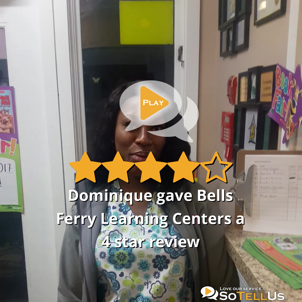 Dominique W gave Bells Ferry Learning Centers a 4 star review on SoTellUs