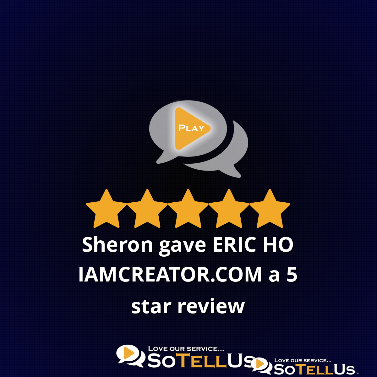 Sheron B gave I Am Creator a 5 star review on SoTellUs