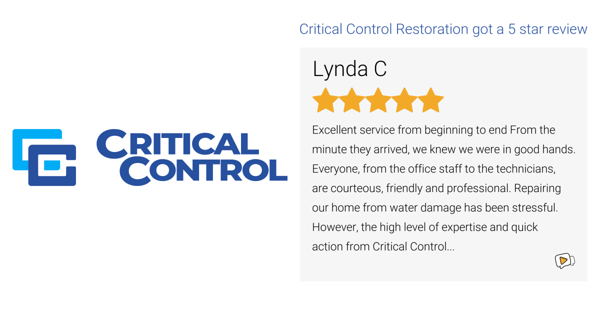 Lynda C gave Critical Control Restoration a 5 star review on SoTellUs